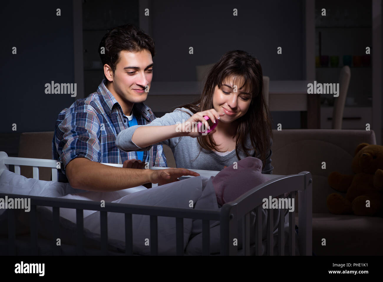 Baby awake parents asleep hi-res stock photography and images - Alamy