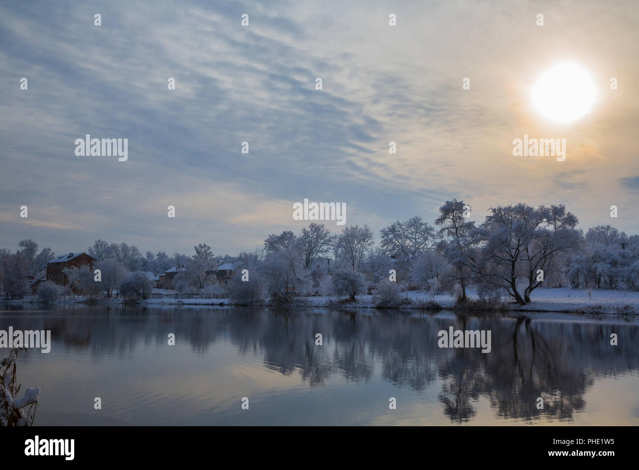 winter landscape with trees Stock Photo - Alamy