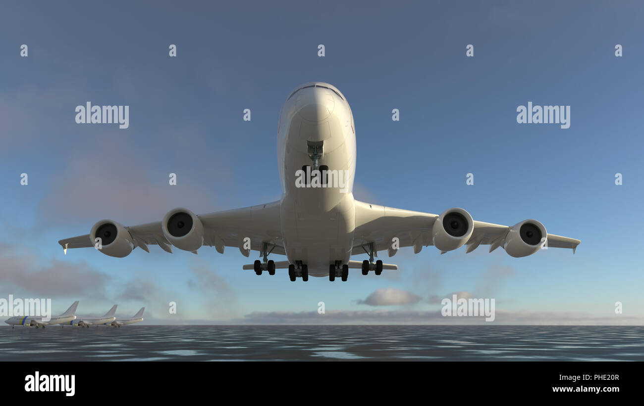 airplane takes off from the runway Stock Photo - Alamy