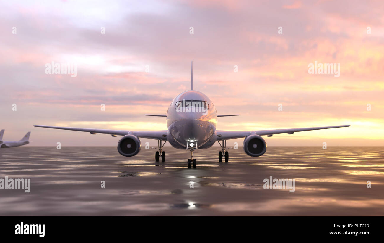 airplane on the runway Stock Photo - Alamy