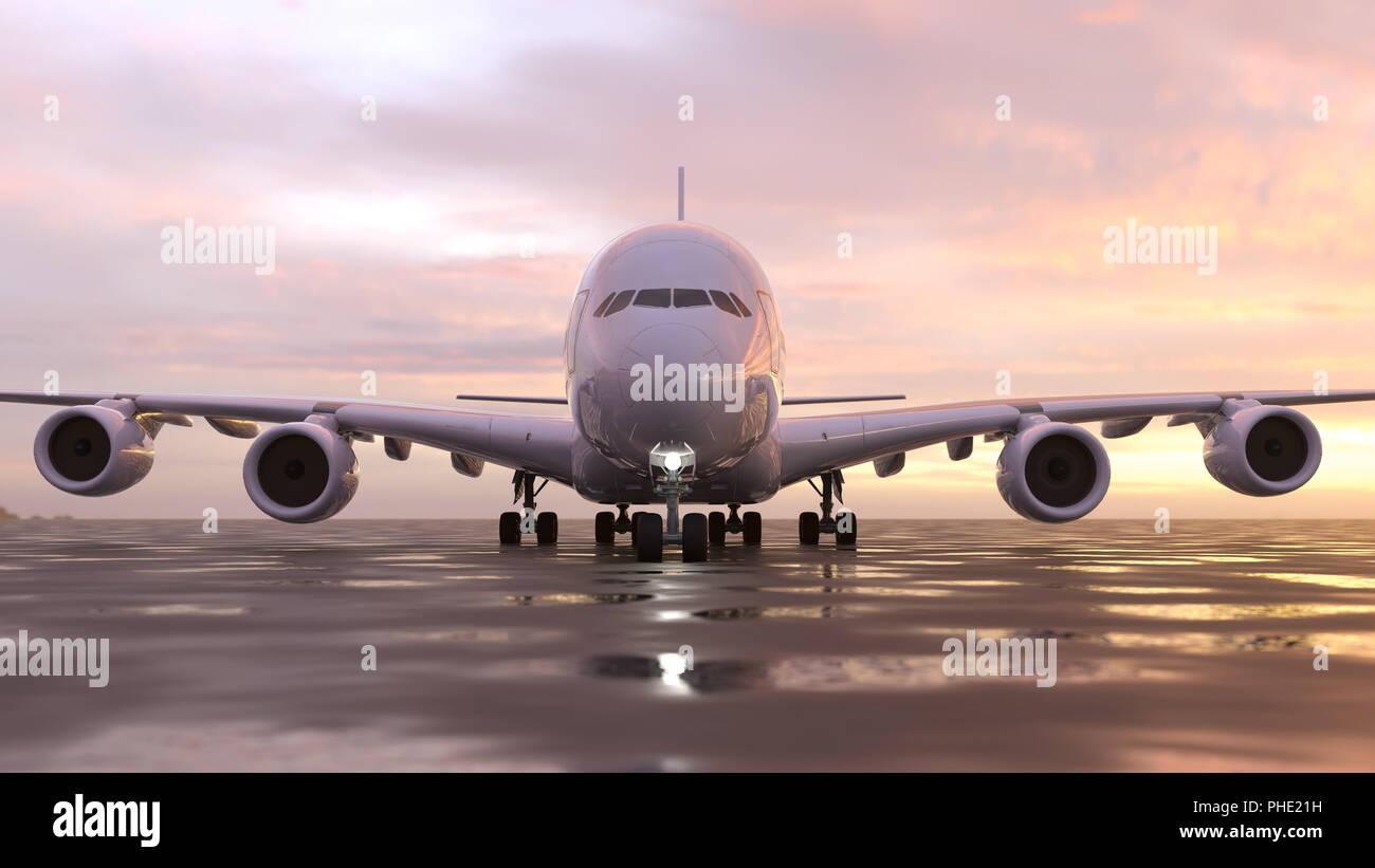 airplane on the runway Stock Photo - Alamy