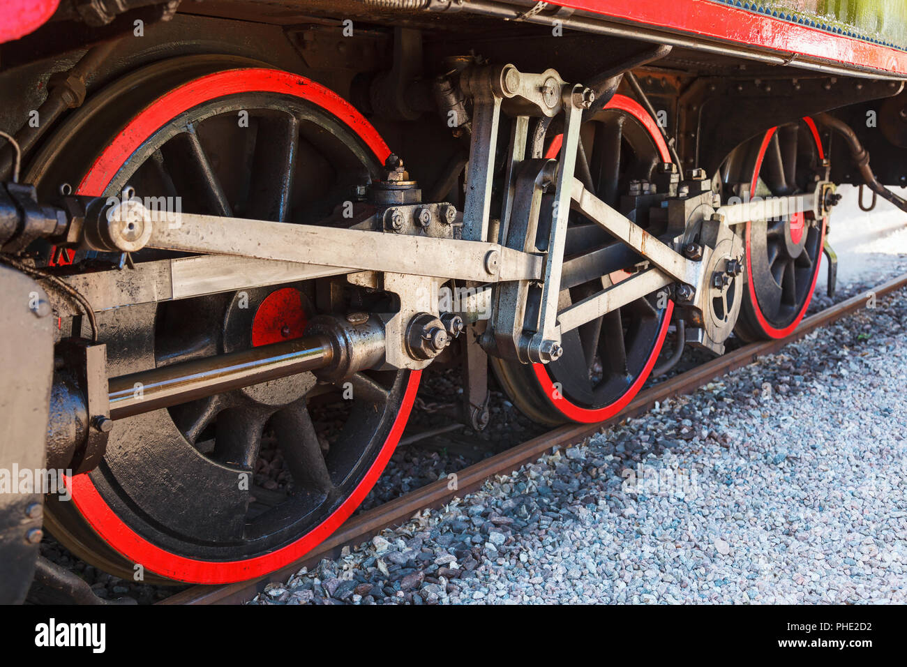 Wheels on an old steam train Stock Photo - Alamy
