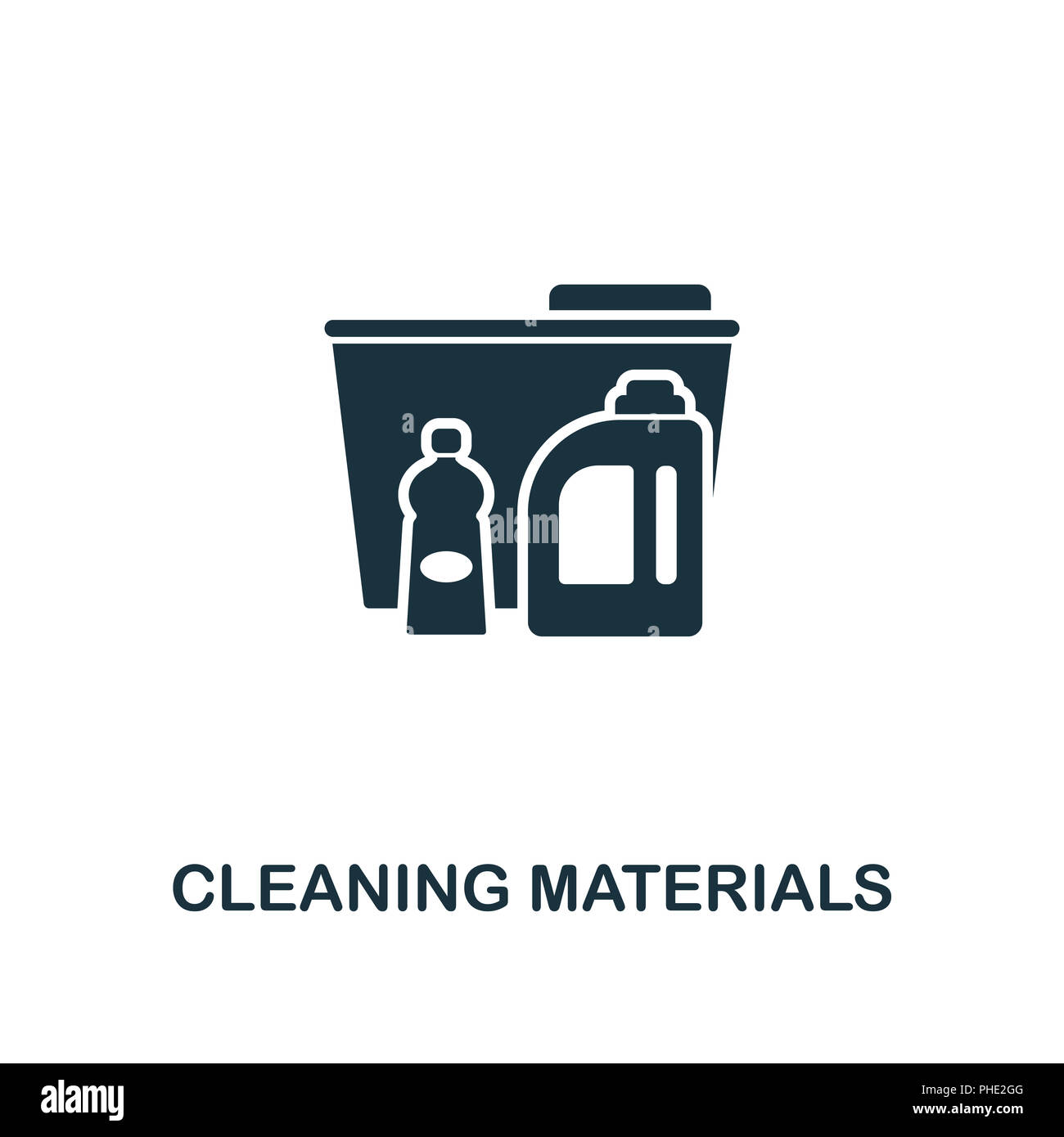 Cleaning Materials creative icon. Simple element illustration. Cleaning ...
