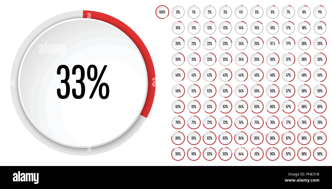 Set of circle percentage diagrams from 0 to 100 ready-to-use for web ...