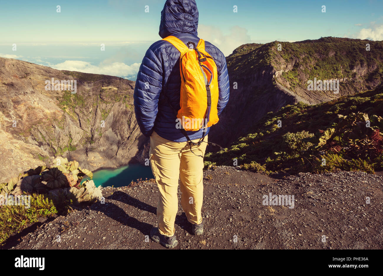 Hike to volcano Stock Photo - Alamy