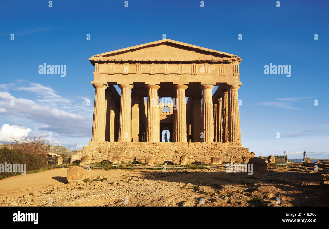 Greek Temple at sunset Stock Photo - Alamy