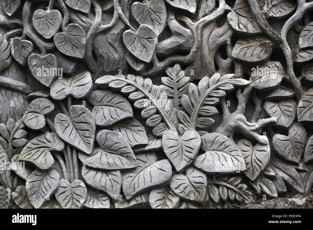 Ornamental bas-relief of a jungle carved in an old tree Stock Photo - Alamy