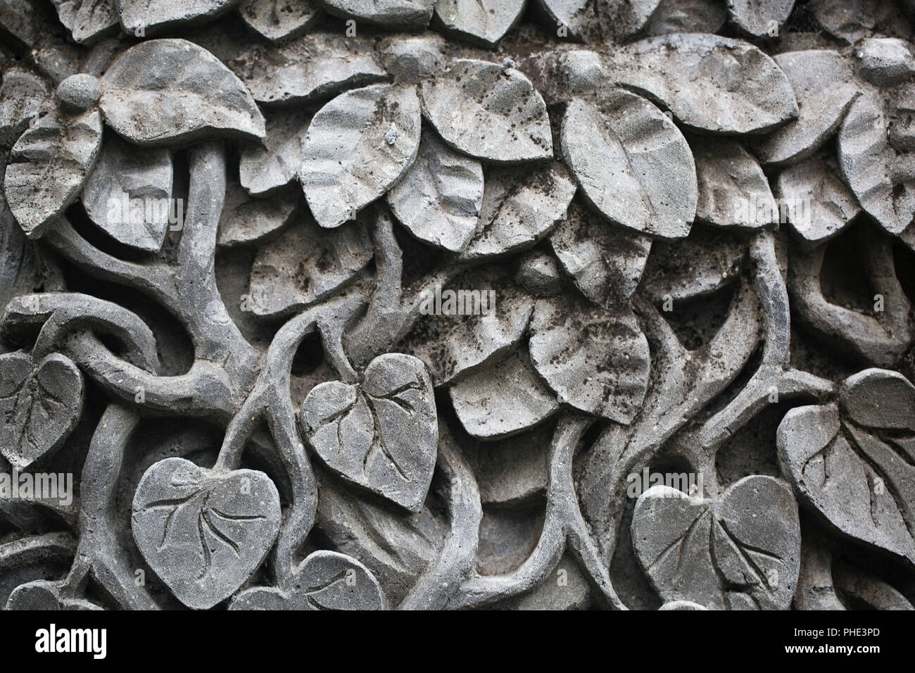 Ornamental bas-relief of a jungle carved in an old tree Stock Photo - Alamy