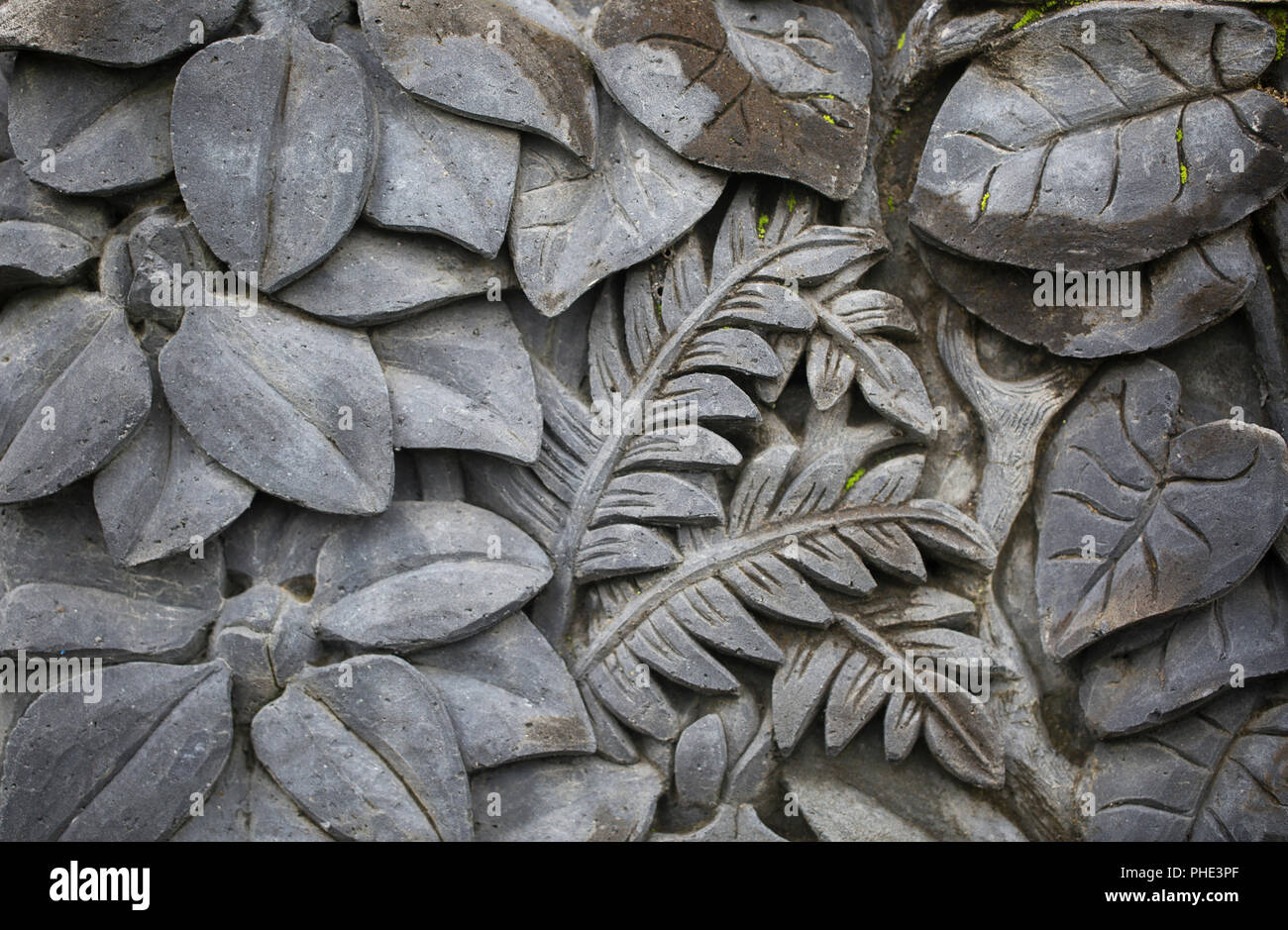 Ornamental bas-relief of a jungle carved in an old tree Stock Photo - Alamy