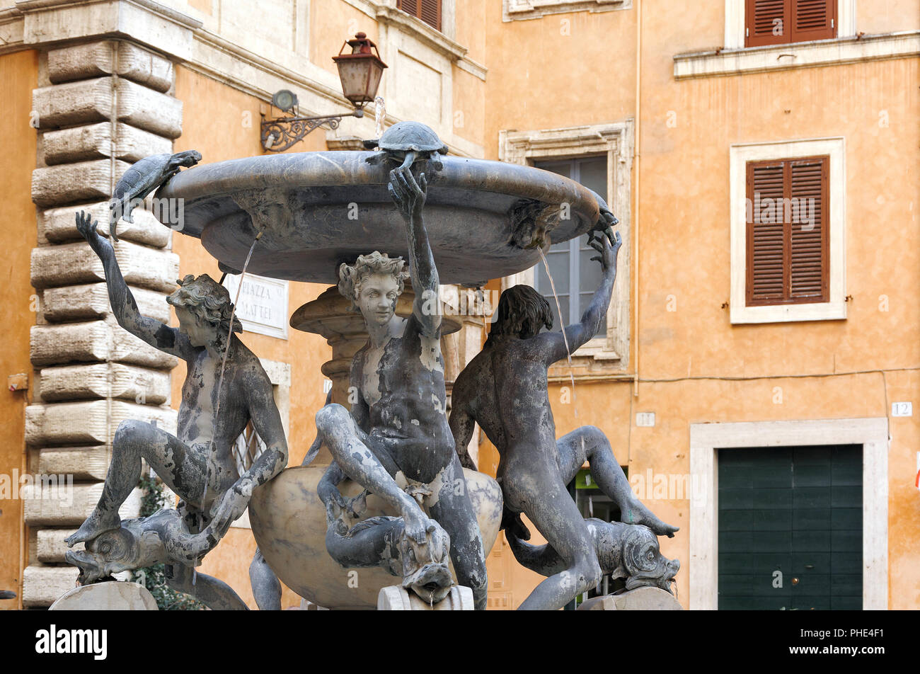 The Fontana delle Tartarughe (The Turtle Fountain) in Rome Stock Photo ...