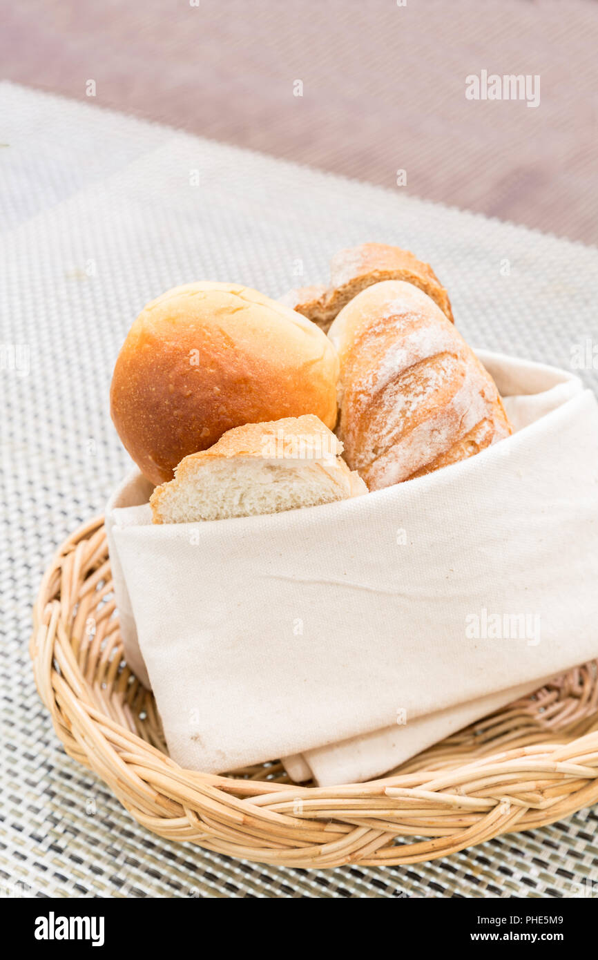 Fresh bread basket Stock Photo - Alamy