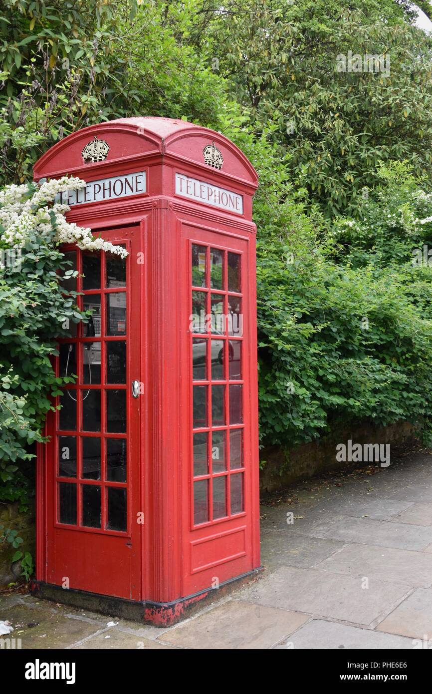 Iconic red London telephone booths operated by Royal Mail, London ...