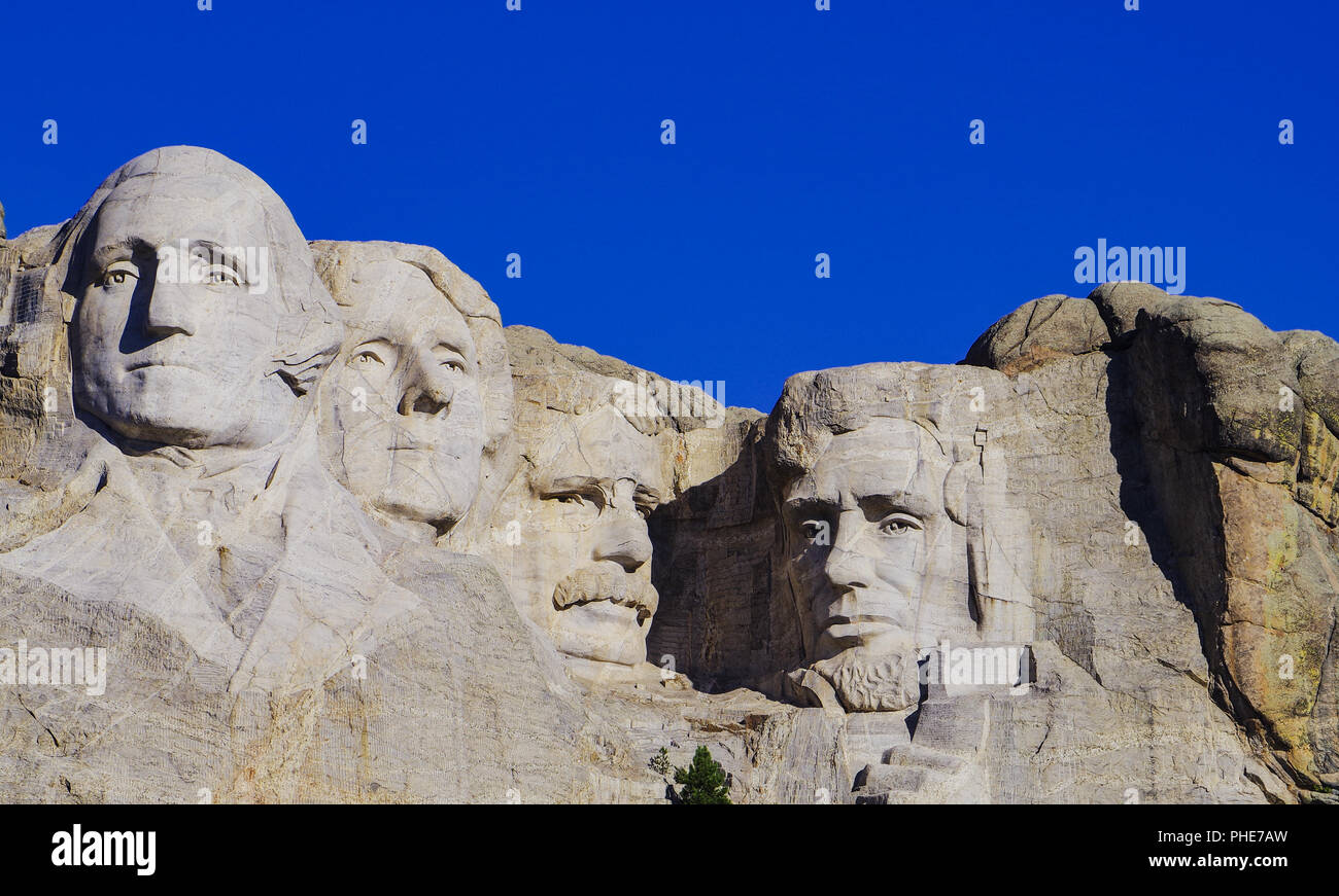 Presidential sculpture at Mount Rushmore National Monument, South ...