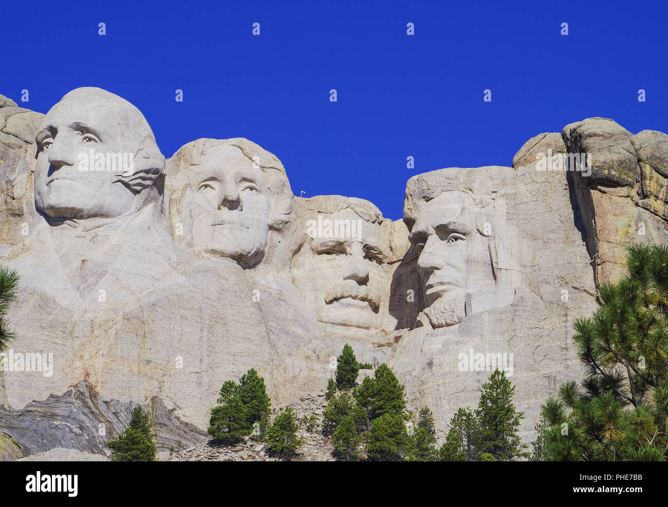 Presidential sculpture at Mount Rushmore National Monument, South ...