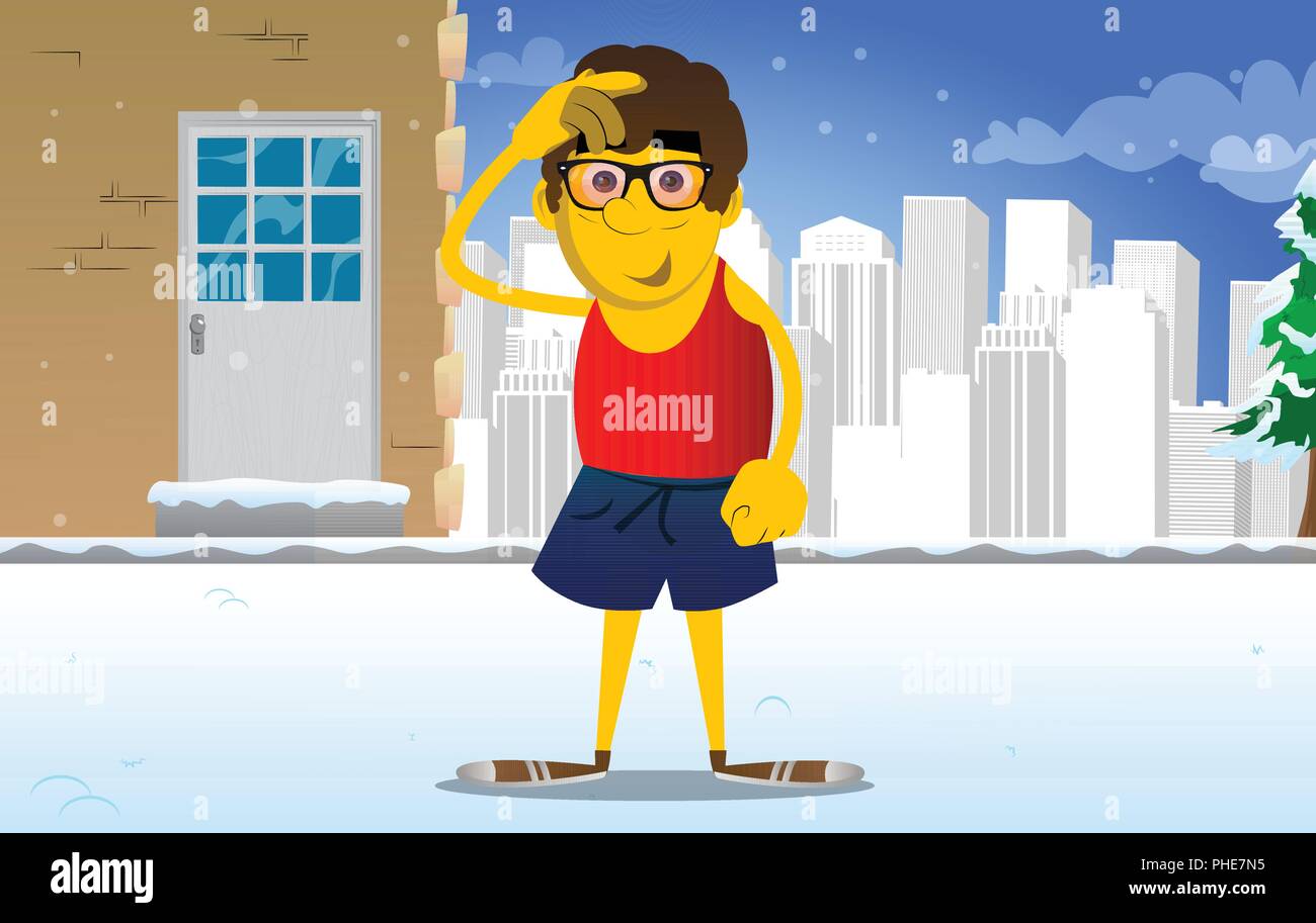 Yellow man confused. Vector cartoon illustration Stock Vector Image ...