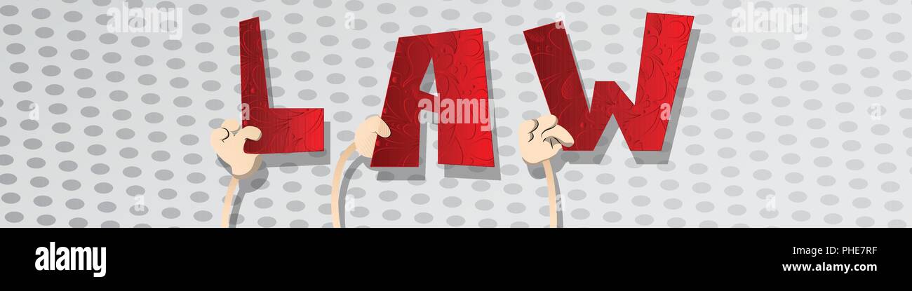 Diverse hands holding letters of the alphabet created the word Law ...