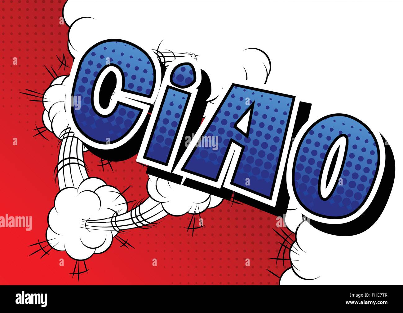 Ciao (hello and bye in Italian) - Vector illustrated comic book style ...