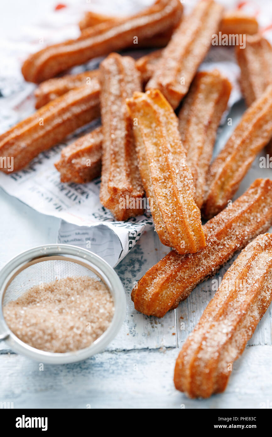 Traditional Spanish dessert churros Stock Photo - Alamy
