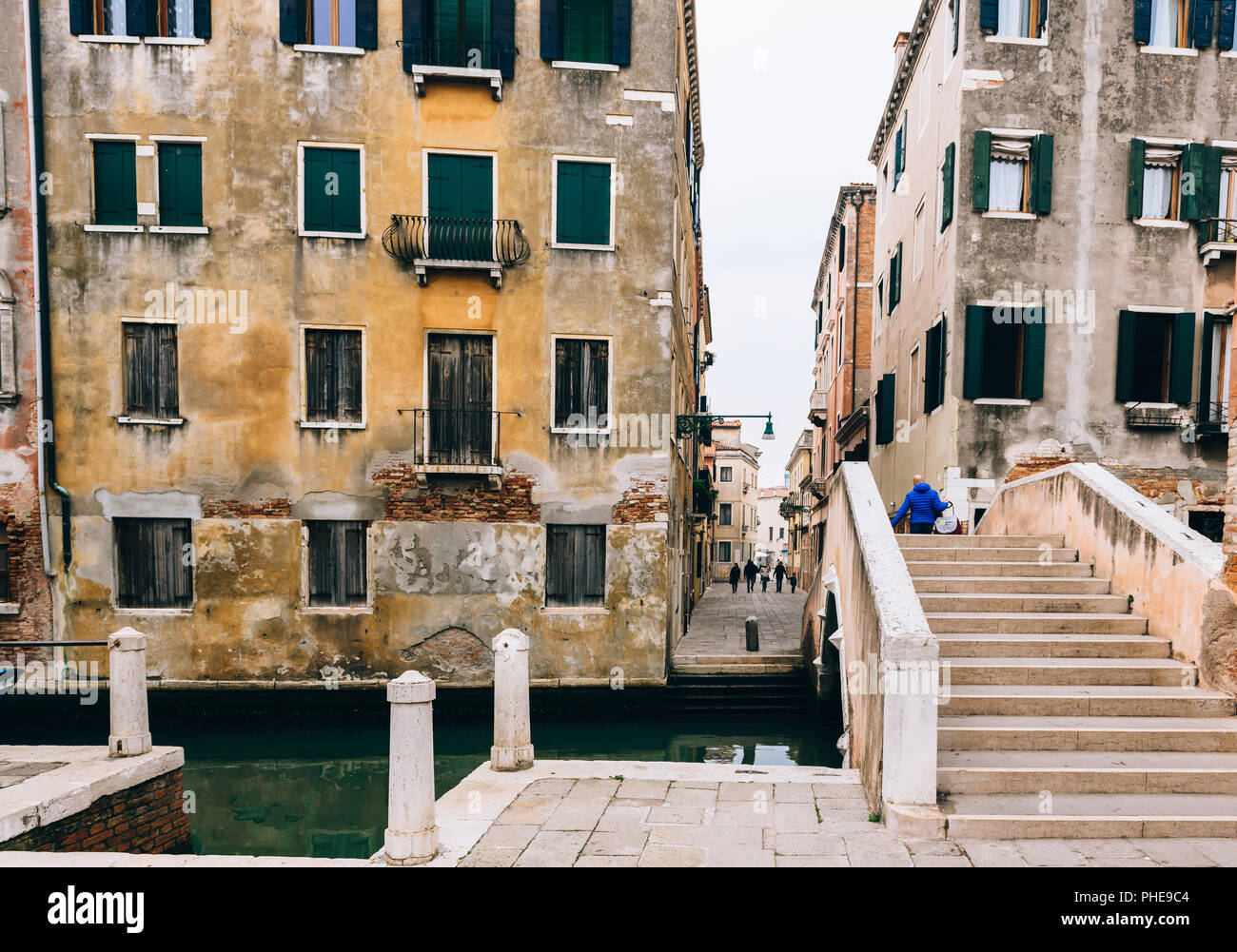 the old Venice streets of Italy Stock Photo - Alamy
