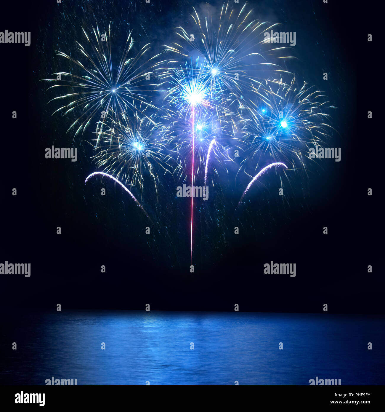 Blue fireworks hi-res stock photography and images - Alamy