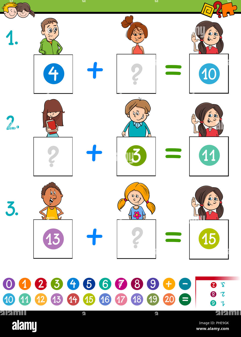 maths addition educational game with kids Stock Photo - Alamy