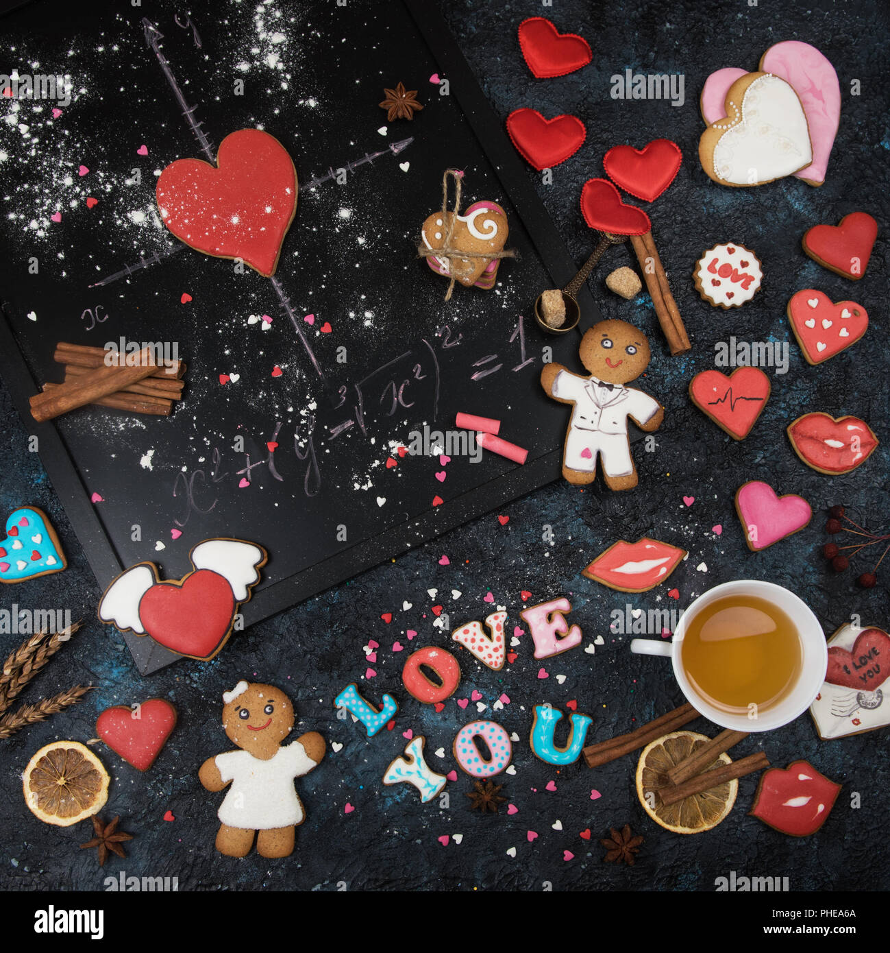 Math, hearts, formula of love Stock Photo - Alamy