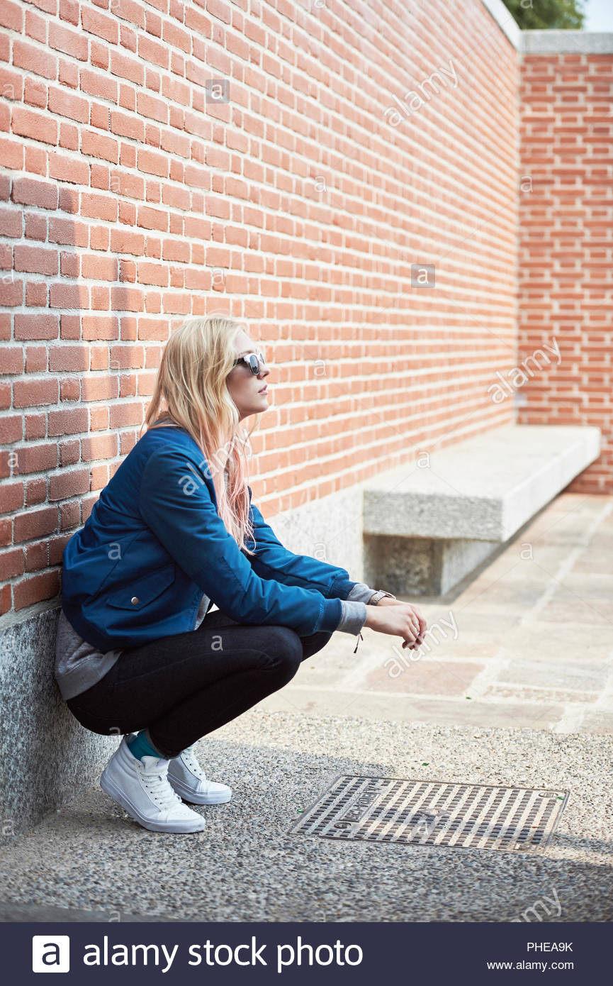 Crouching Teen Girl One High Resolution Stock Photography and Images ...