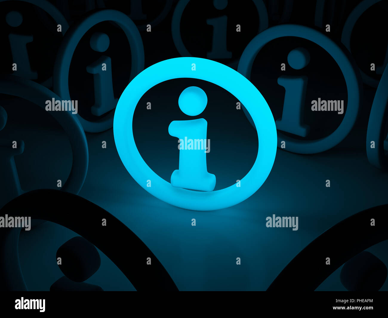 Light info symbol on dark background. 3d illustration Stock Photo - Alamy