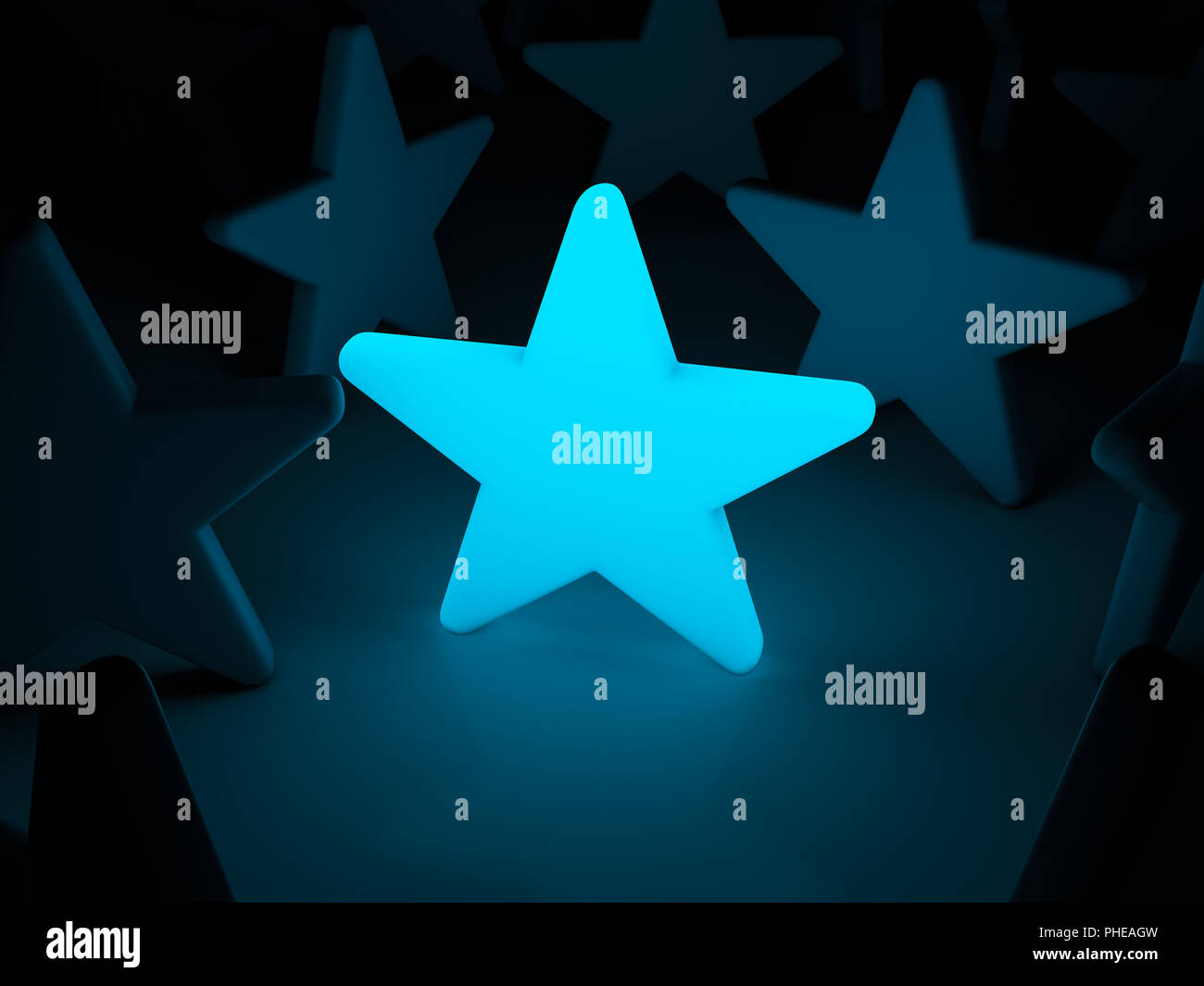 Light star symbol on dark background. 3d illustration Stock Photo - Alamy