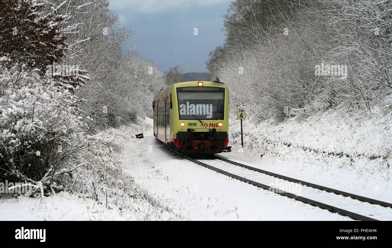train in snow; Germany Stock Photo - Alamy
