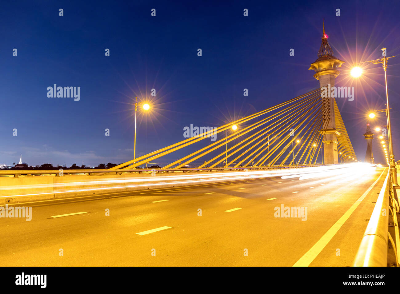 Bridge in Nonthaburi Thailand Sunset Stock Photo - Alamy