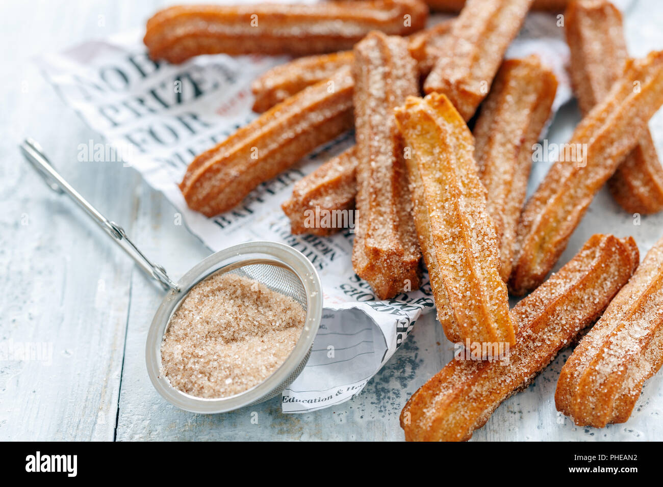 Traditional Spanish dessert churros Stock Photo - Alamy
