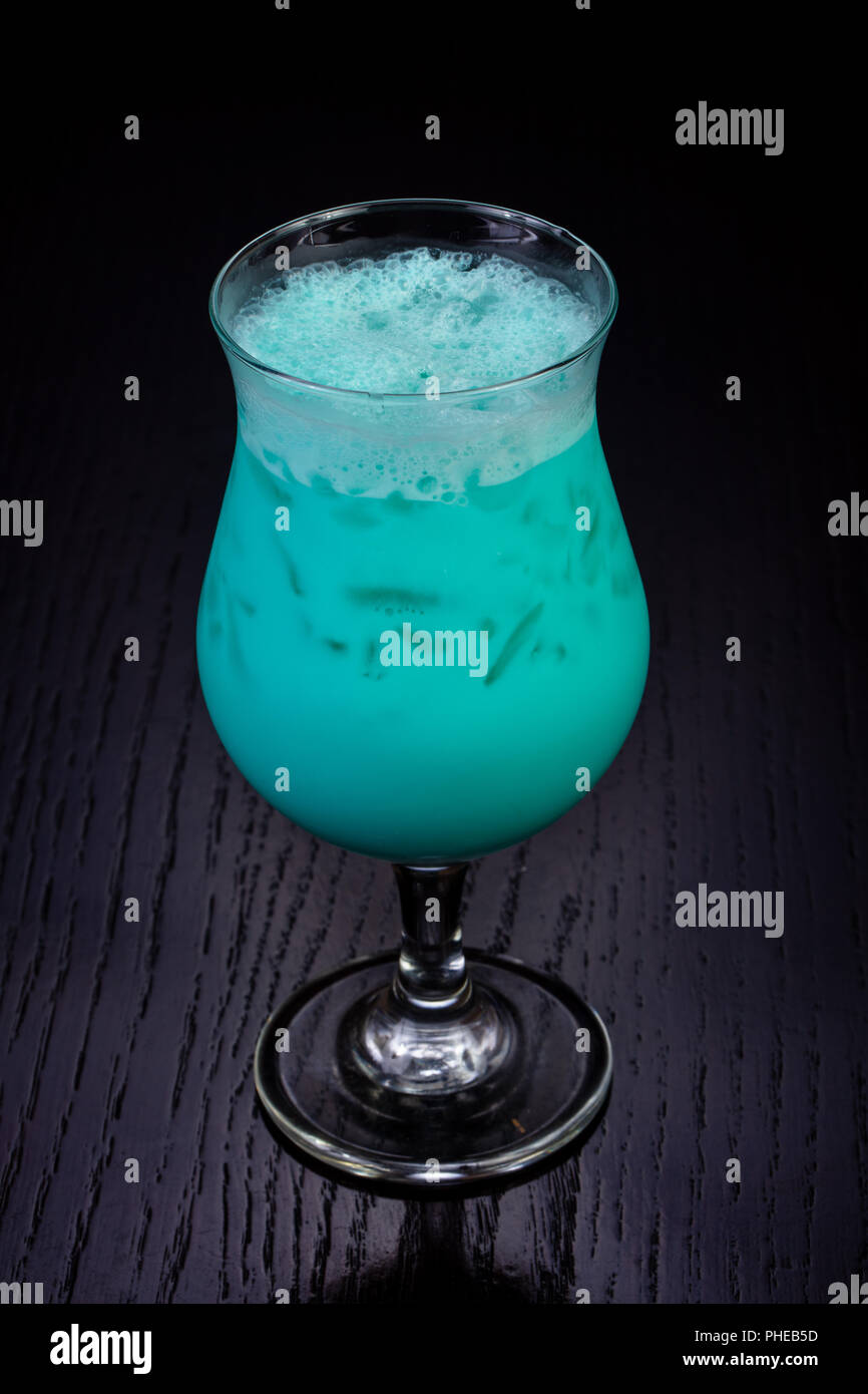 Sweet glass of mint milkshake Stock Photo - Alamy