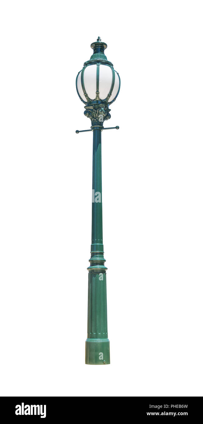 green street lamppost Stock Photo - Alamy