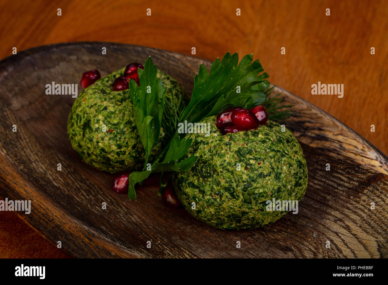 Georgian cuisine - Phali with spinach and beans Stock Photo - Alamy