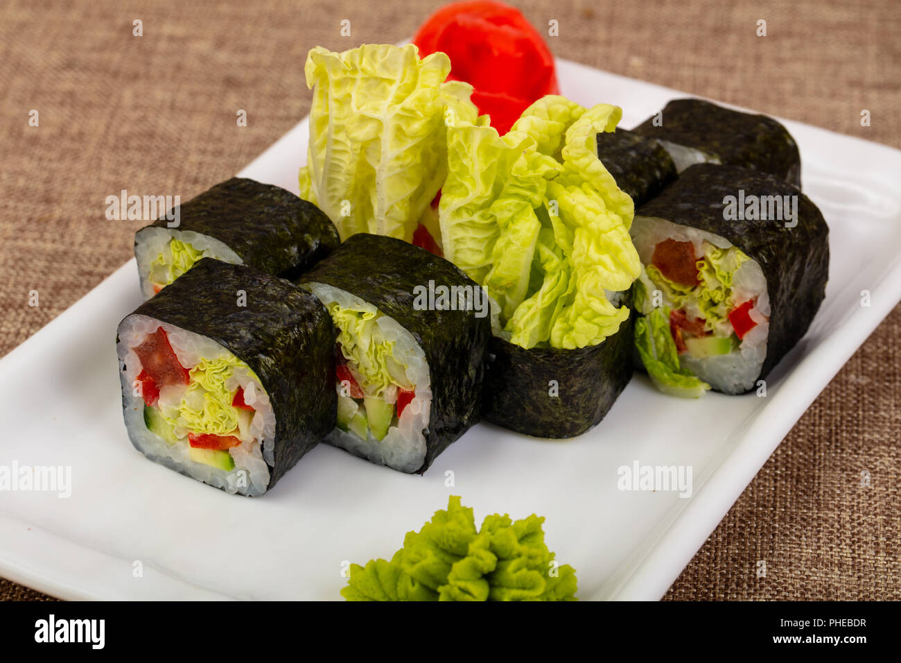 Japanese traditional cold vegetable roll Stock Photo - Alamy