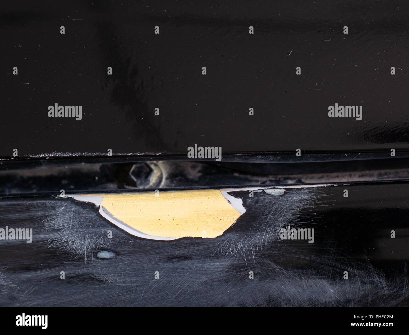 Crack and peel color on car be rubbed for fixing, texture of scratch on ...