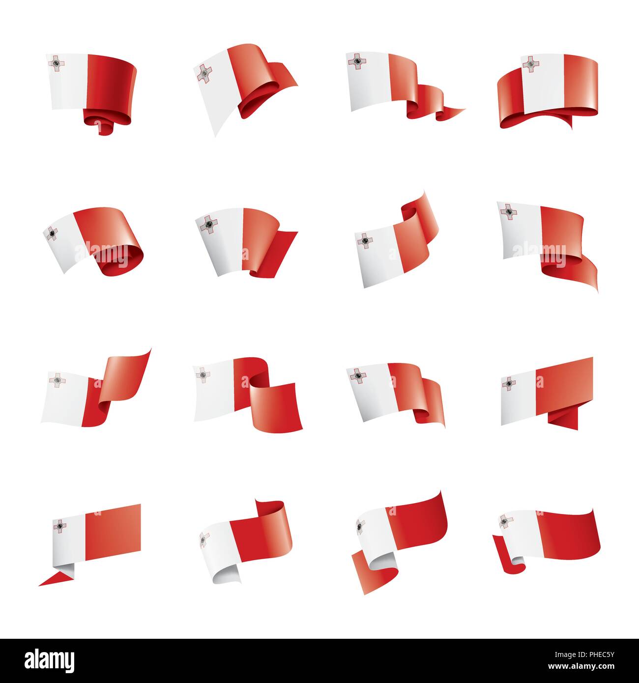 Malta flag, vector illustration on a white background Stock Vector ...