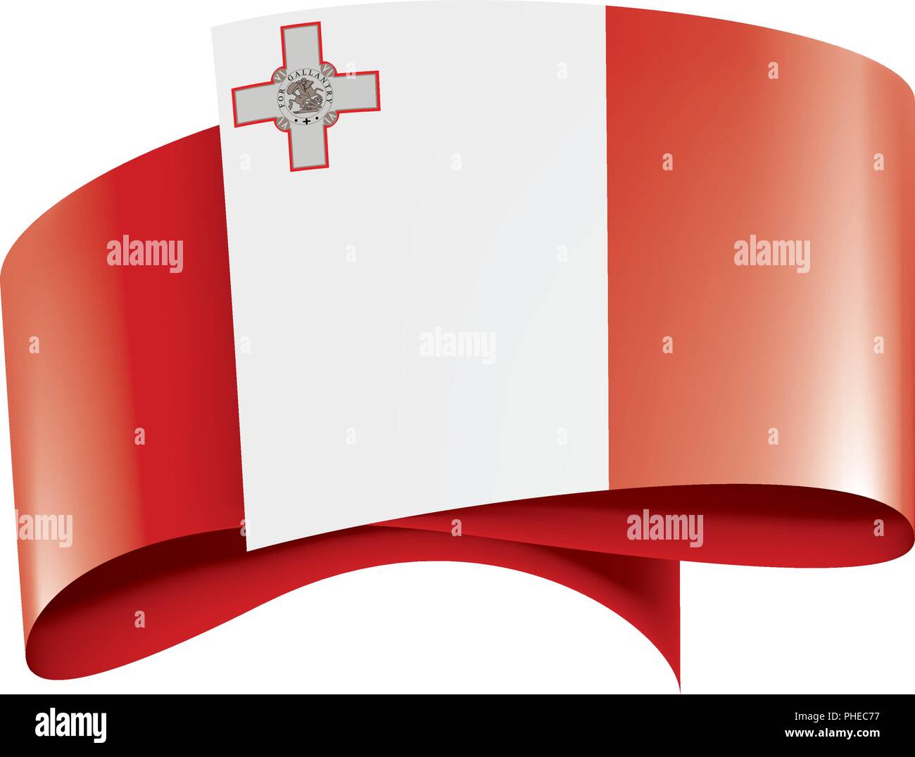 Malta flag, vector illustration on a white background Stock Vector ...