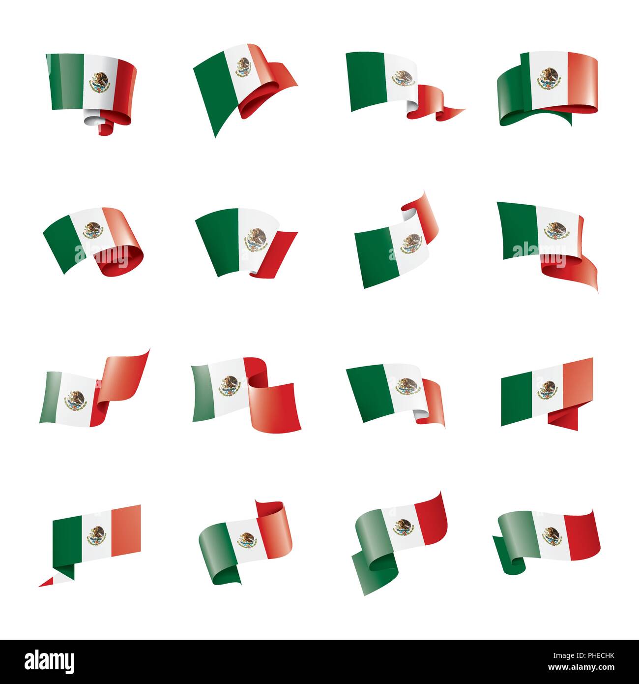 Mexican flag, vector illustration on a white background Stock Vector ...