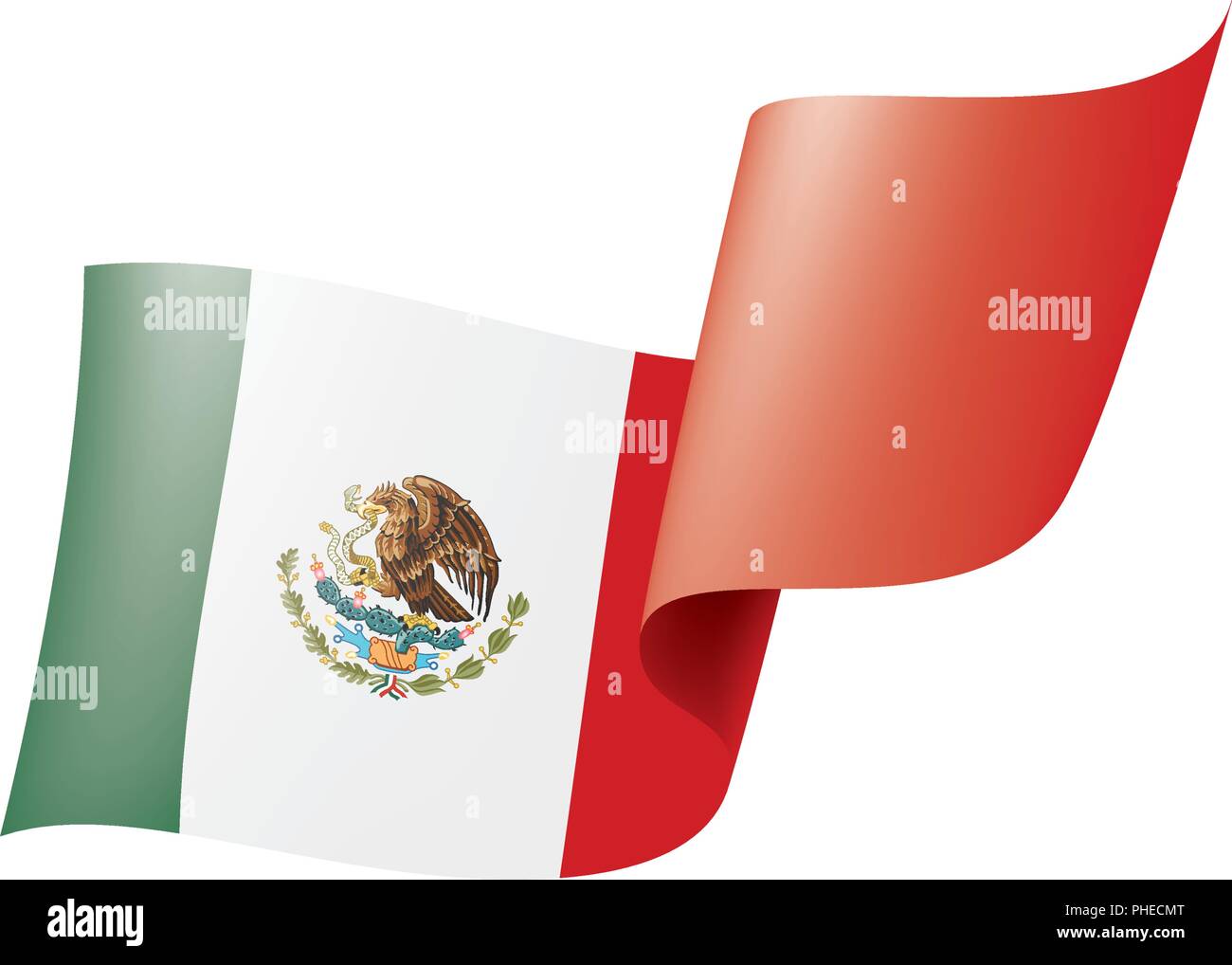 Mexican flag, vector illustration on a white background Stock Vector ...