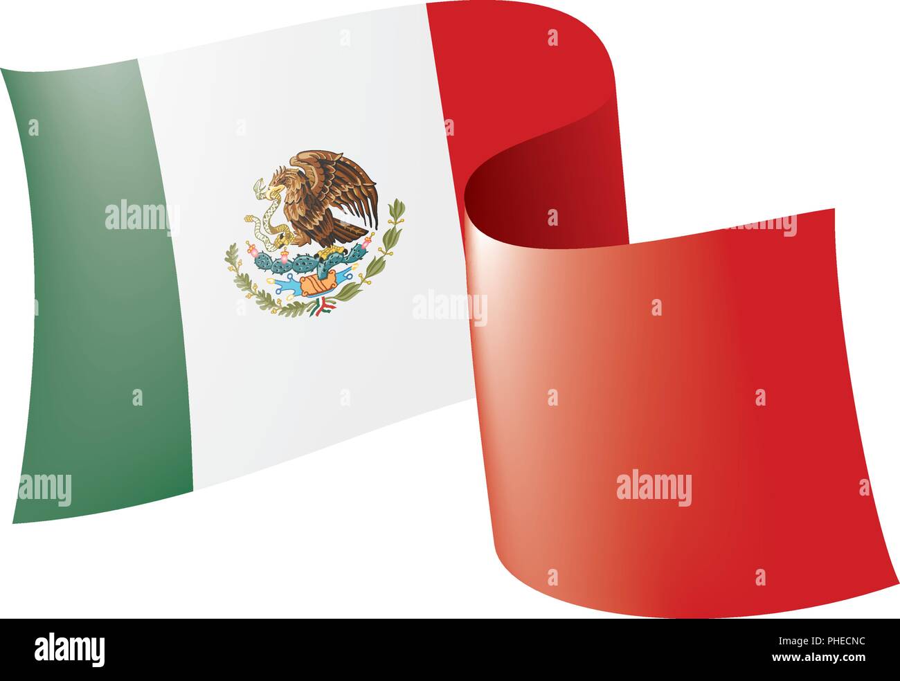 Mexican flag, vector illustration on a white background Stock Vector ...