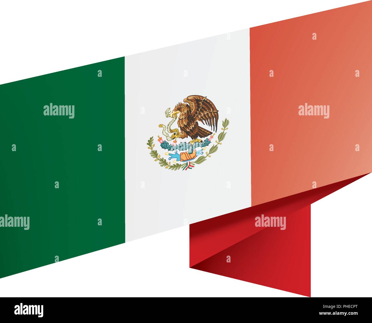 Mexican flag, vector illustration on a white background Stock Vector ...