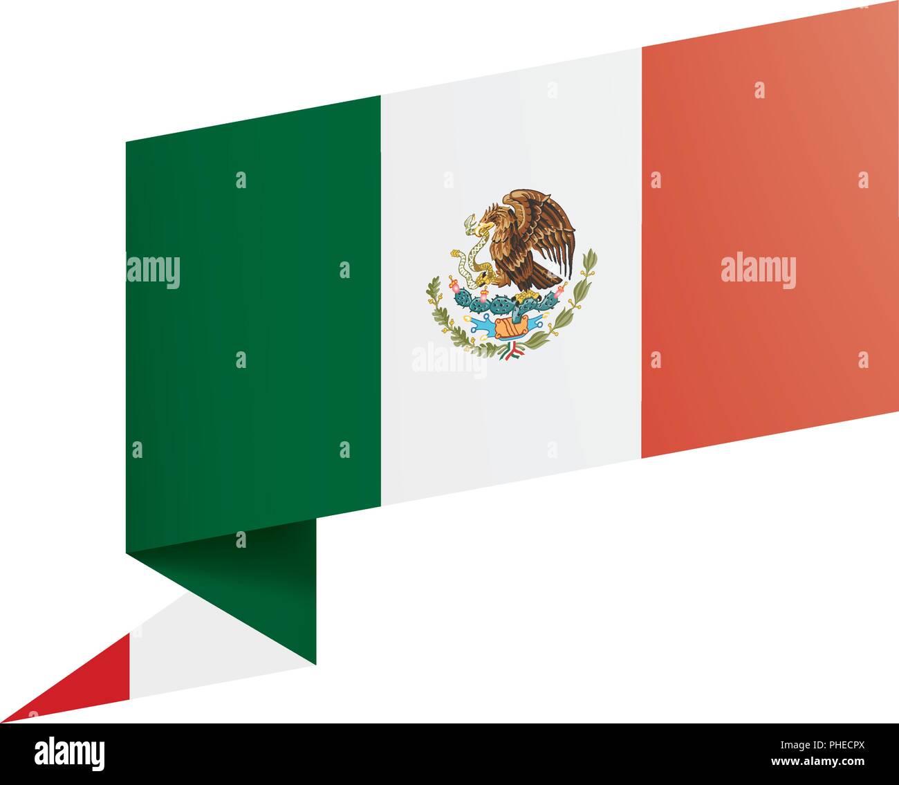 Mexican flag, vector illustration on a white background Stock Vector ...