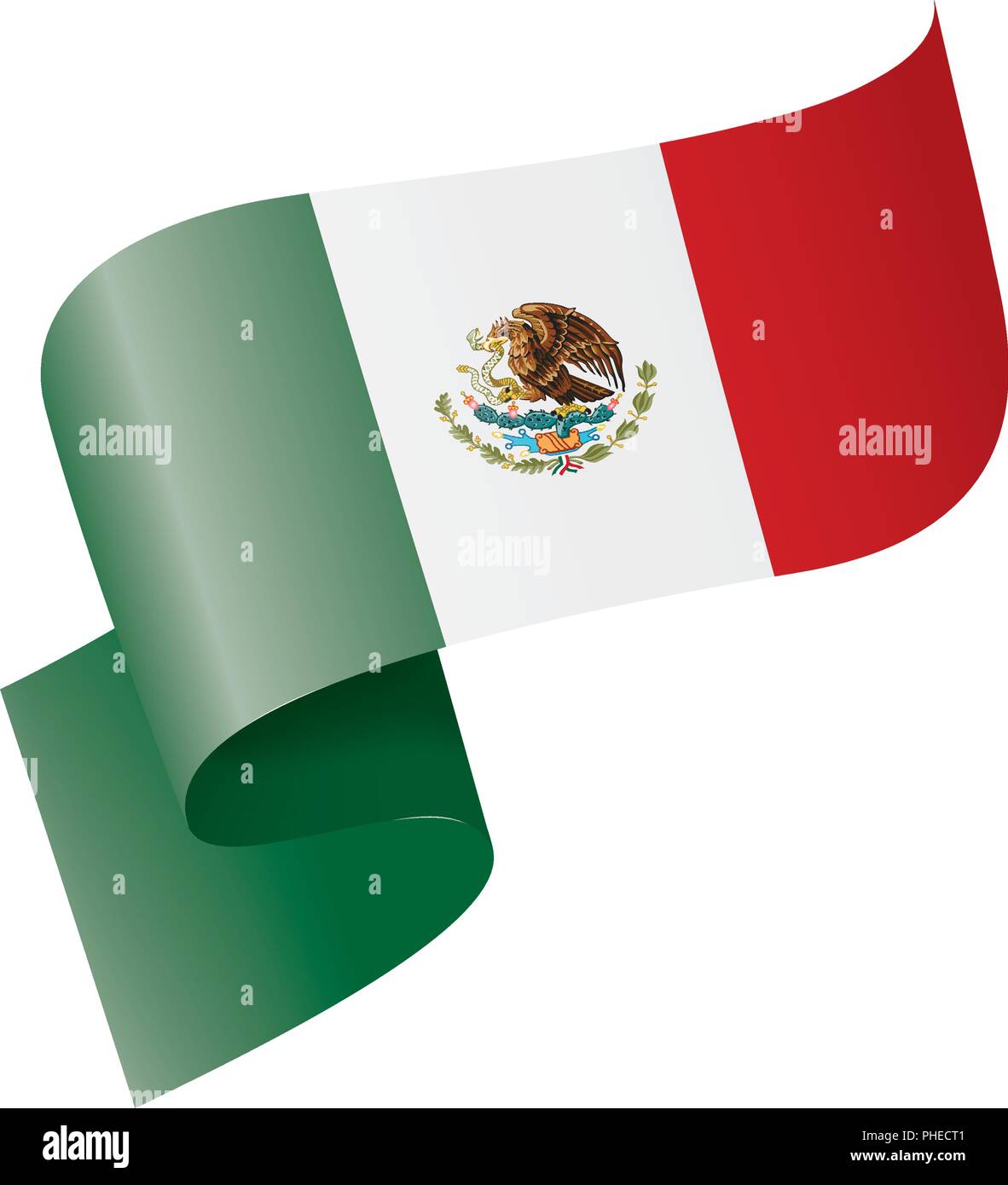Mexican flag, vector illustration on a white background Stock Vector ...