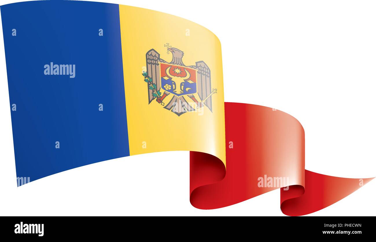 Moldova flag, vector illustration on a white background Stock Vector ...