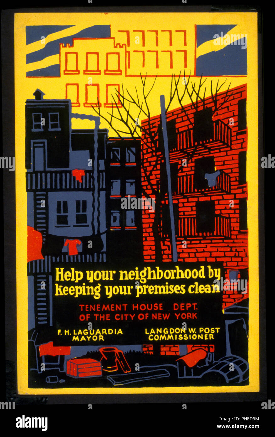 Poster promoting better living conditions by keeping tenement ...