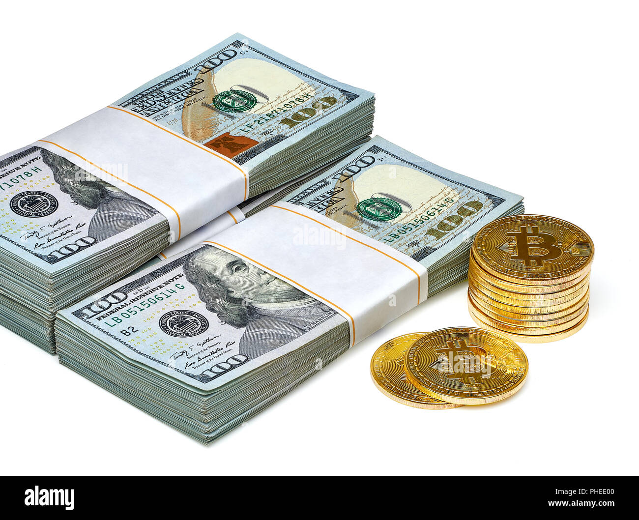 100 dollar bill bundles hi-res stock photography and images - Alamy