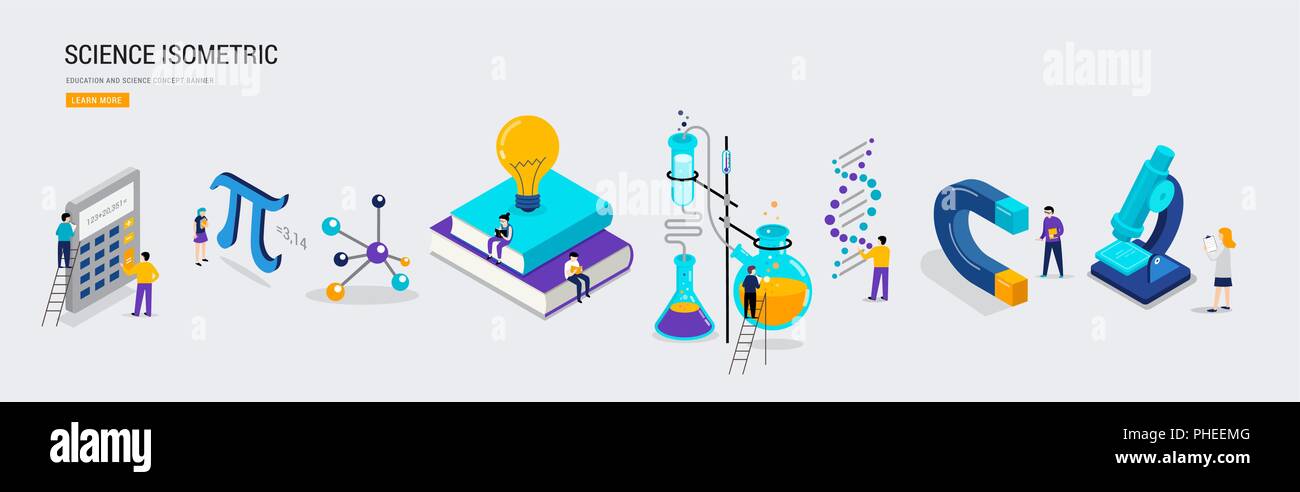 Science lab and school class. Education, mathematics, chemistry scene ...