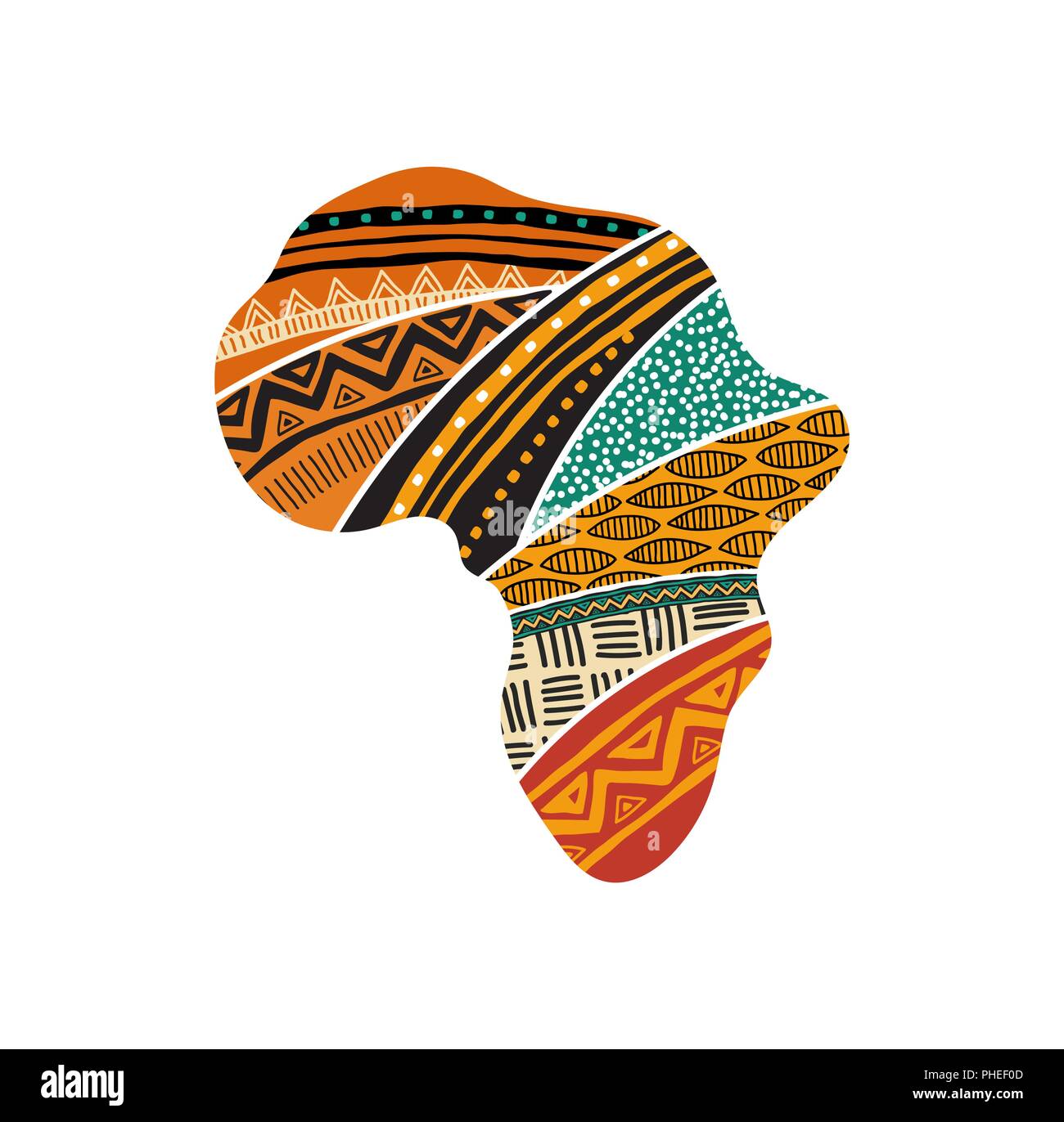 African map silhouette with a traditional pattern. Concept design Stock ...